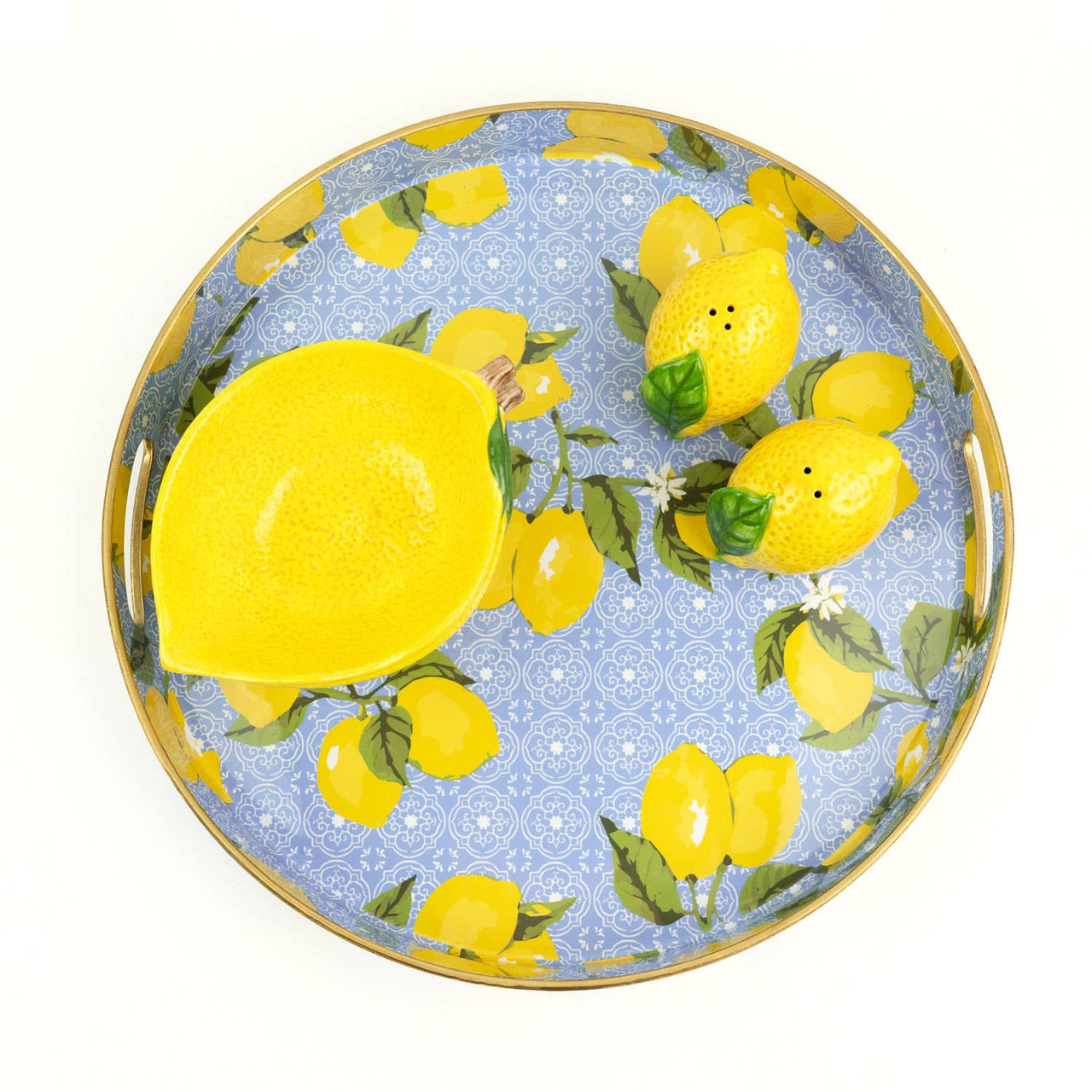 Lemon Round Tray - 8 Oak Lane