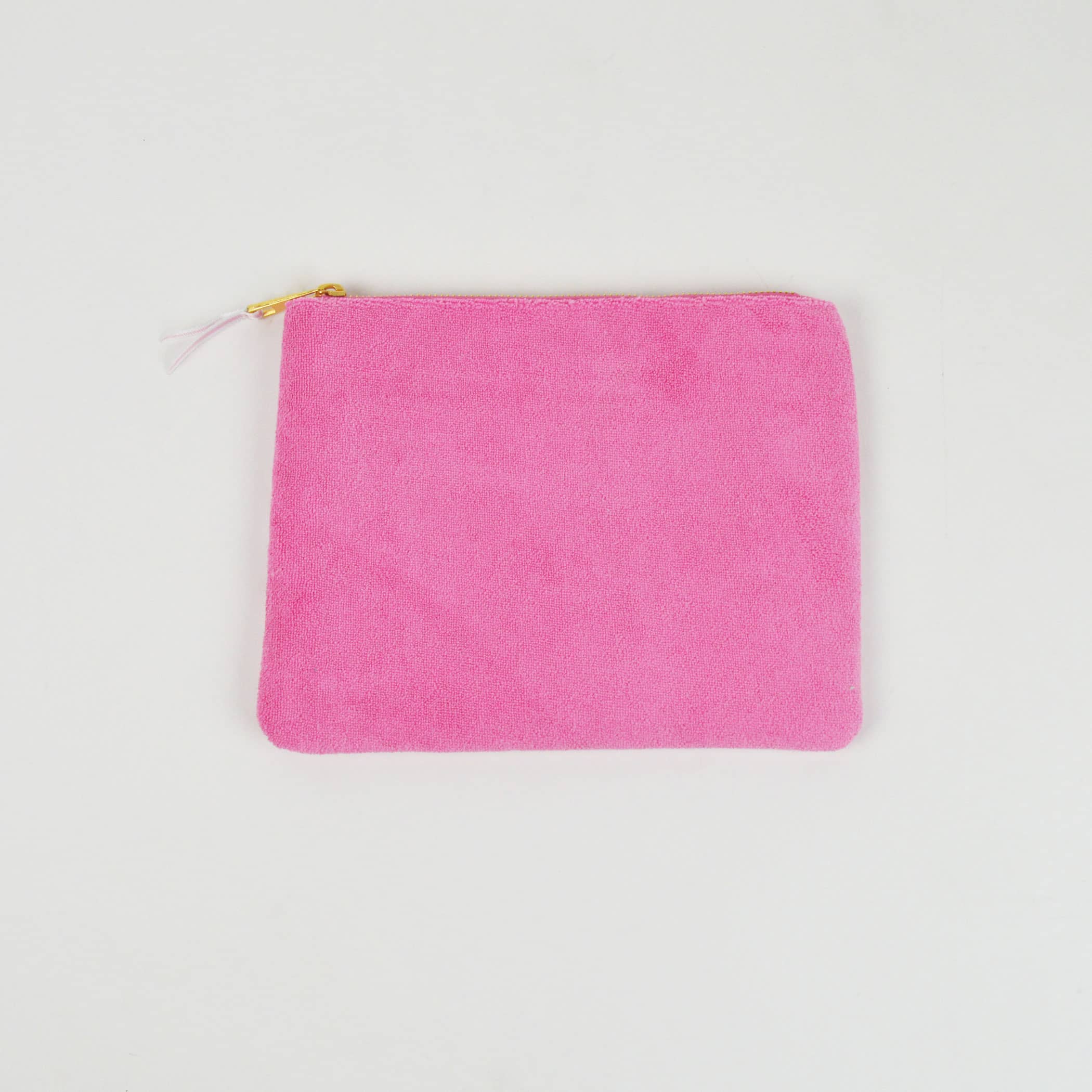 Pink Terry Flat Pouch - Small - 8 Oak Lane