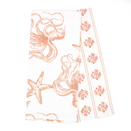Coral Octopus Kitchen Towel Set - 8 Oak Lane