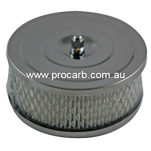 HOLLEY 2 & 4BBL CHROME 6 3/8" x 5 1/8" COTTON WASHABLE AIR FILTER PART ...