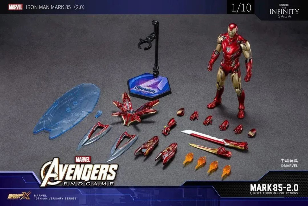 ZD Toys Iron Man MK85 Mark 85 2.0 LED Light Up 1/10 Scale Figure