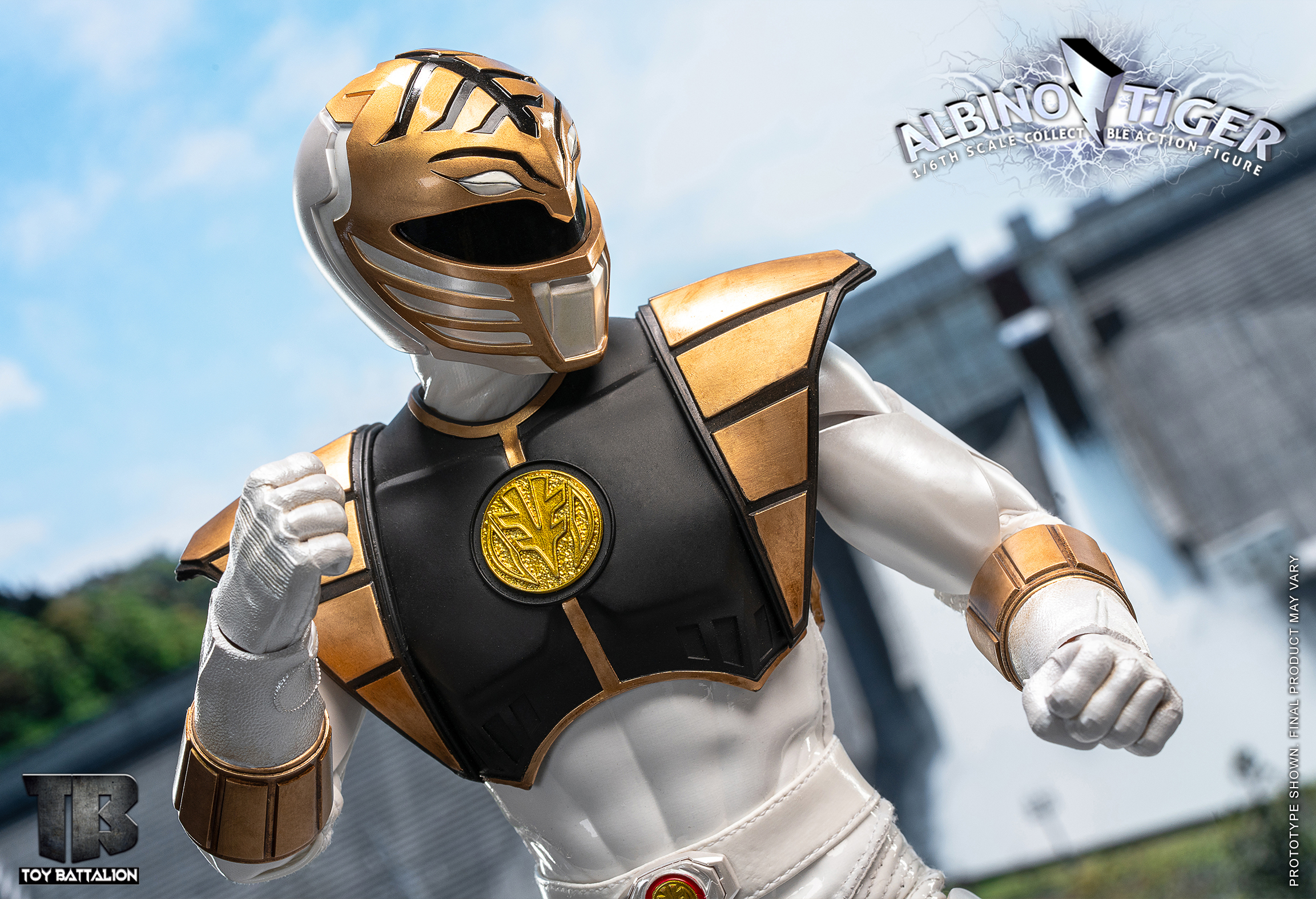 TOYS BATTALION TB010 POWER RANGERS WHITE RANGER ALBINO TIGER 1/6 SCALE ...