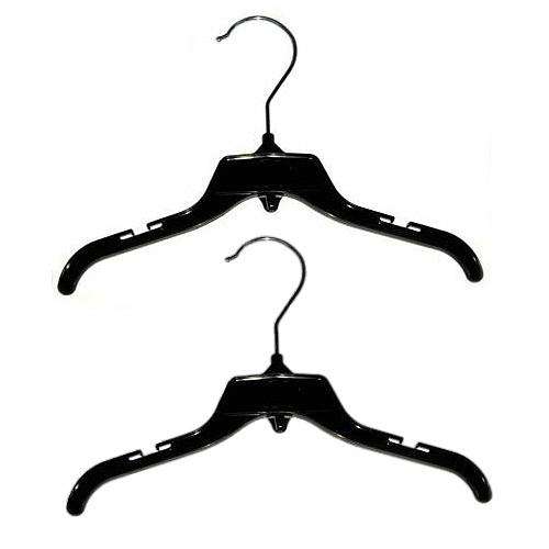 Black Plastic Small Clothes Hangers - Set of 2