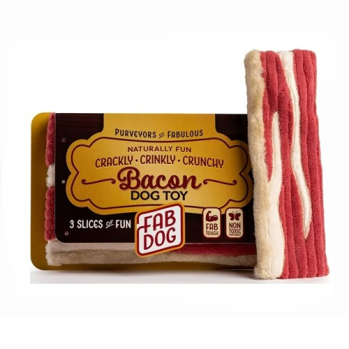 Packaged Bacon Plush Dog Toy | Fab Dog at PupRwear