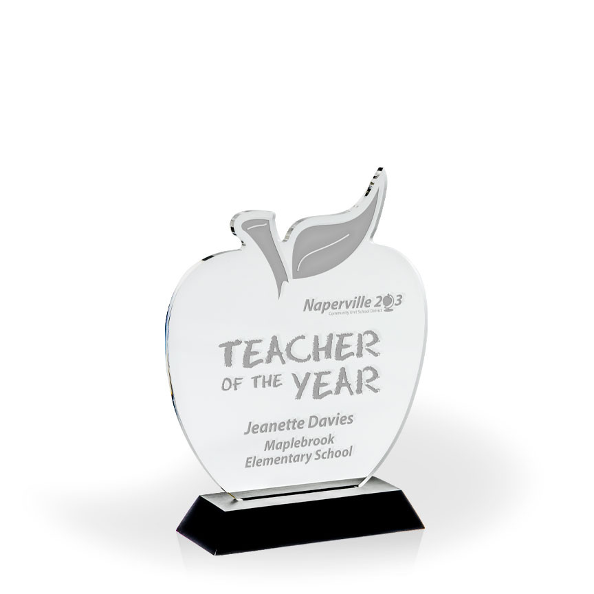 Apple Award with Black Wood Base - Engraved | Acrylic Awards | Creative ...