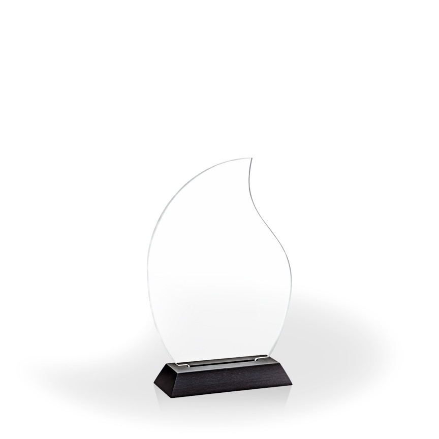 Flame Award with Black Wood Base, Medium - Engraved | Acrylic Awards ...