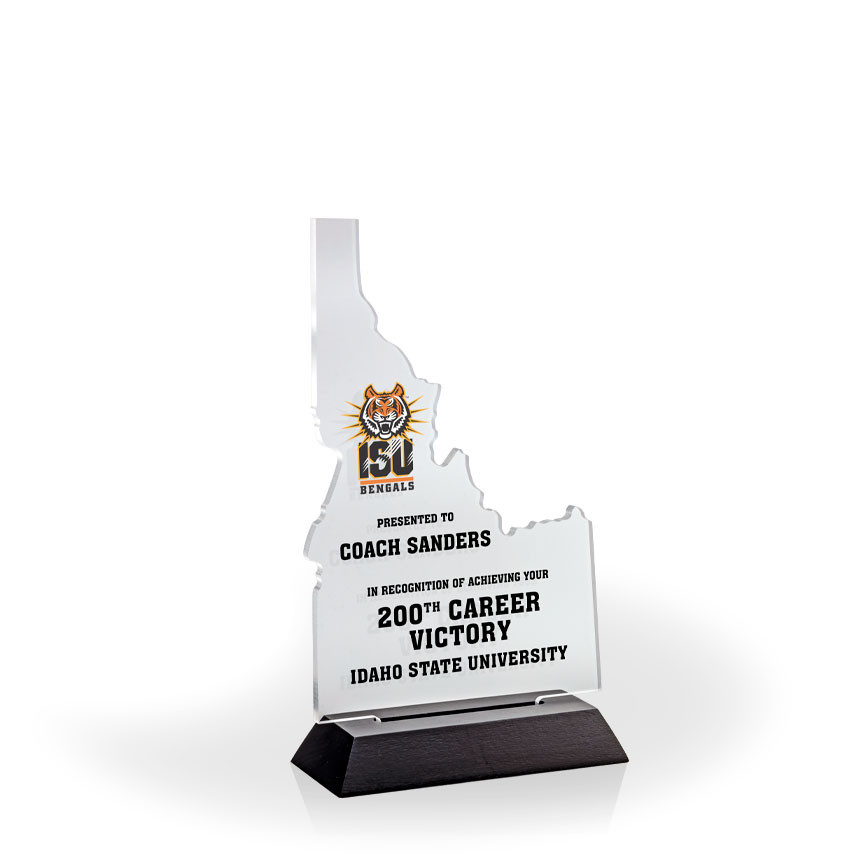 Idaho Award with Black Wood Base - UV Print | Acrylic Awards | Creative ...