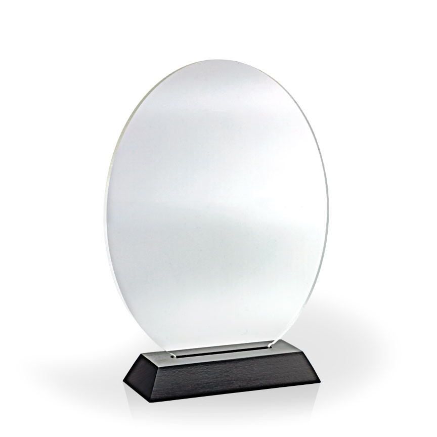Oval Award with Black Wood Base, Medium - Engraved | Acrylic Awards ...