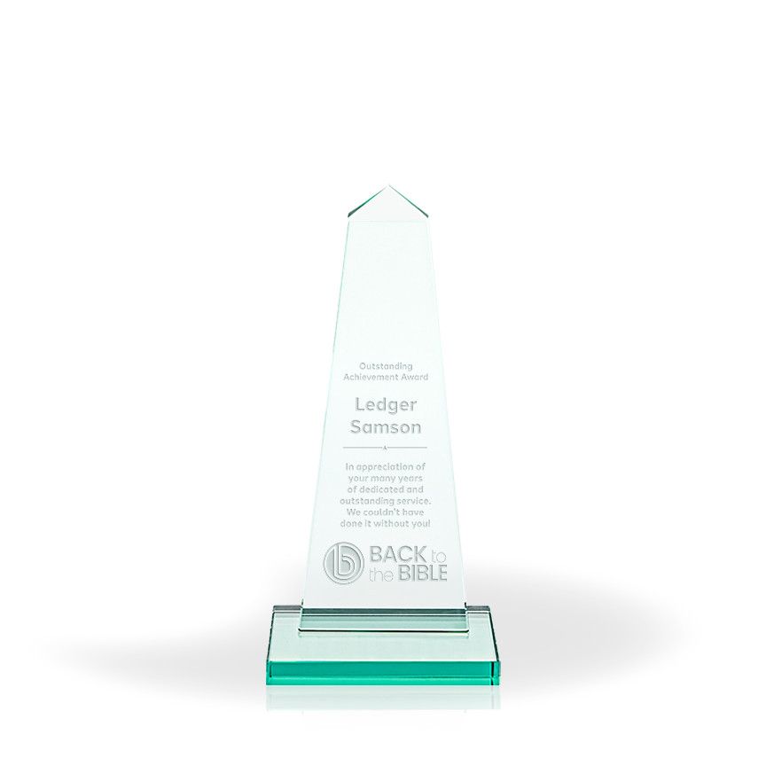 Kairo Tower Jade Glass Award, Small | Glass | Creative Recognition at ...