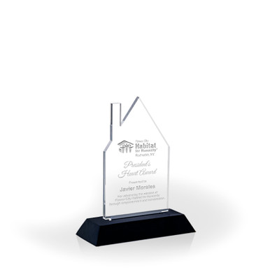Homestead Award with Black Wood Base, Large - Engraved | Acrylic Awards ...