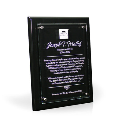 Black Tesla Glass Plaque, 9"x12" | Plaques | Creative Recognition at ...