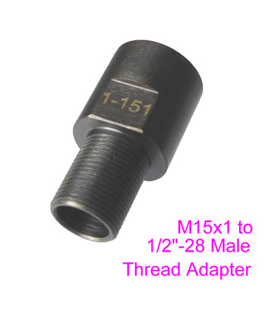 Barrel Thread Adapter to Convert M15x1 Female to 1/2" - 28 Male , Steel ...