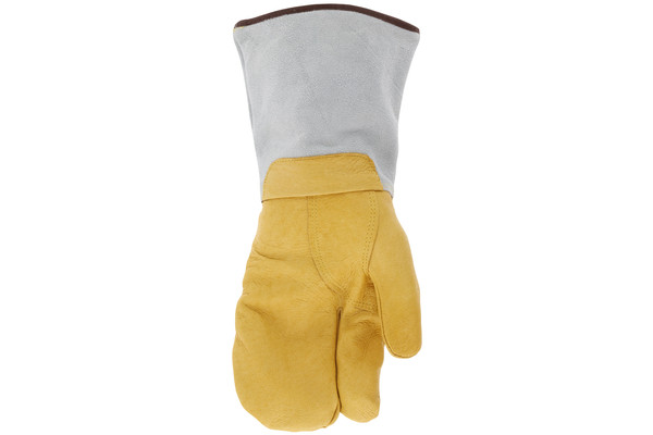 Welding Mitt, Premium Leather, 5" Cuff and Adjustable Back Strap - Y ...