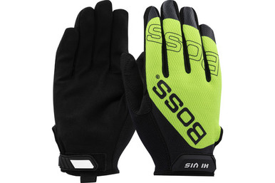 Boss® Synthetic Microfiber Palm with Hi-Vis Mesh Fabric Back - Y-pers, Inc.