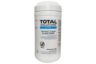 Crystal Clear Glass Wipes, 70 sheets, 6 canisters per case - Y-pers, Inc.