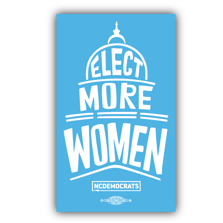 Elect More Women - Royal Blue Design (4" x 6.6" Vinyl Sticker) - North ...