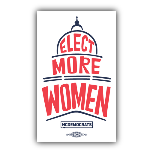 Elect More Women - Navy and Red Design (4" x 6.6" Vinyl Sticker ...