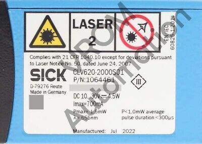 New SICK CLV620-2000S01 Barcode Scanner Reader - VROM Automation