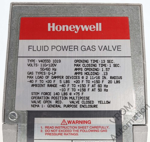 Surplus Honeywell V4055D 1019 Fluid Power Gas ValveB - VROM Automation