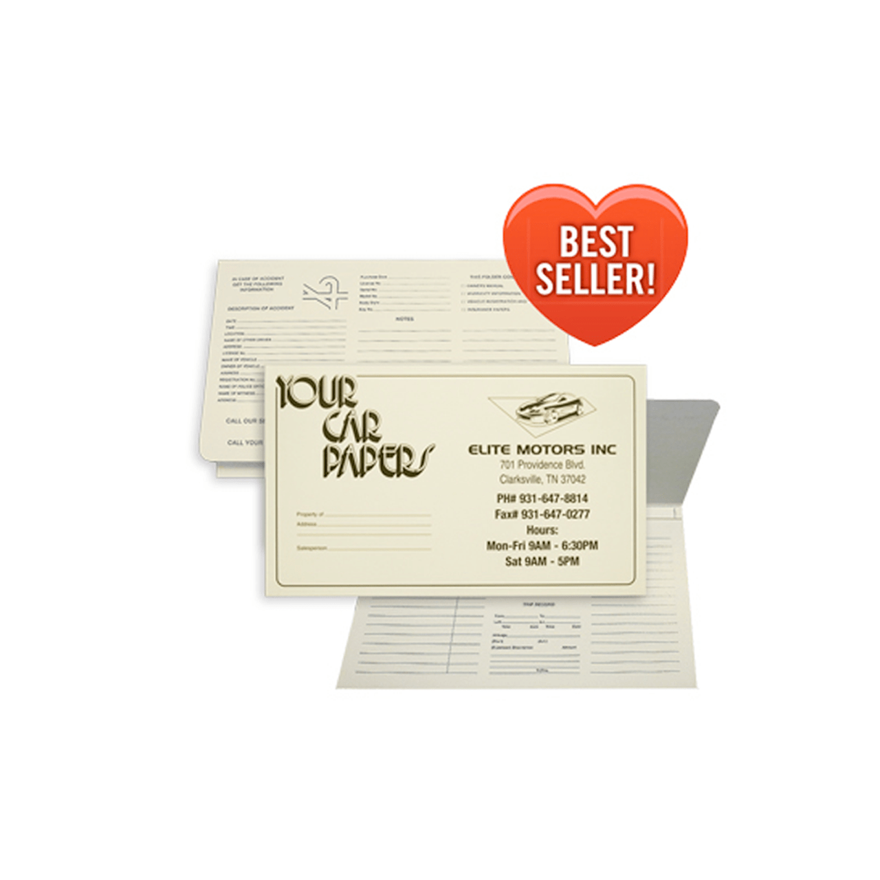 Paper "Your Car Papers" Glove Box Folder - Auto Dealer Supplies