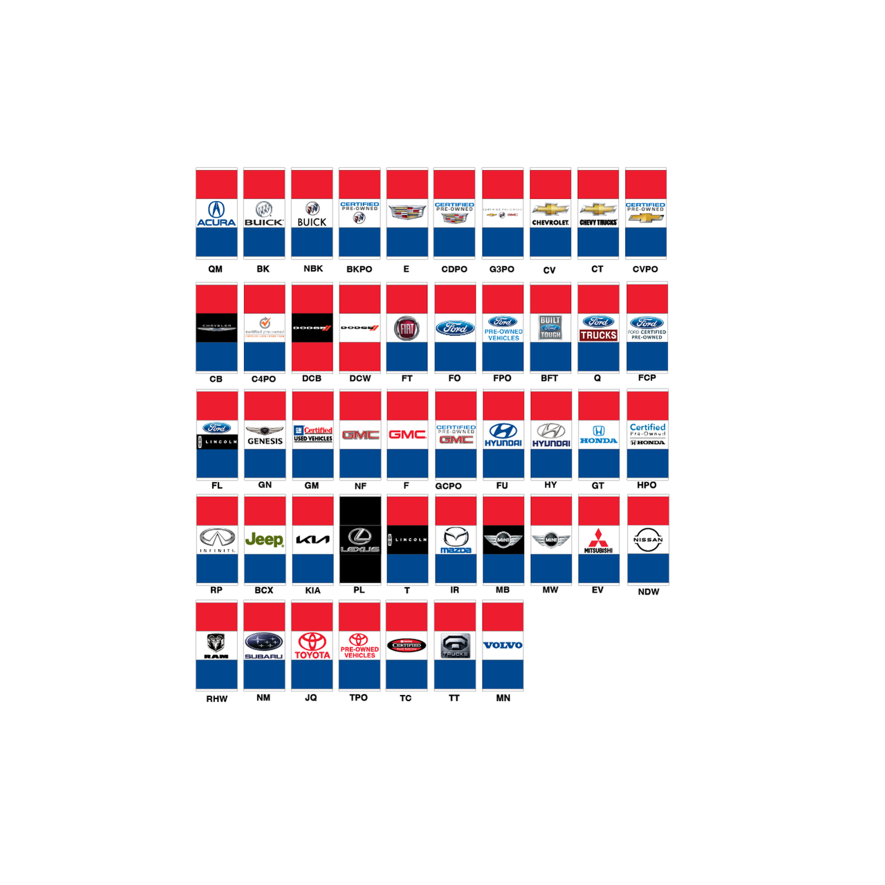 Horizontal Dealer Tall Flags - Double Face