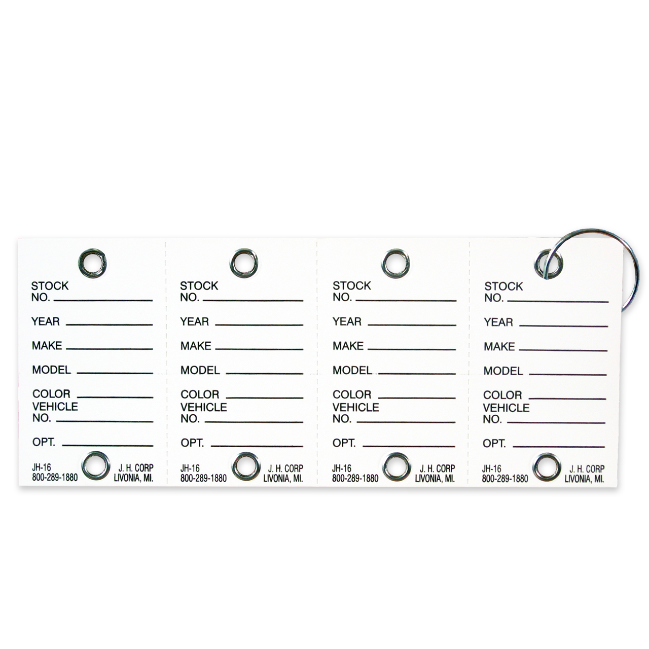Heavy Duty Card Stock Key Tags with Plastic Covers