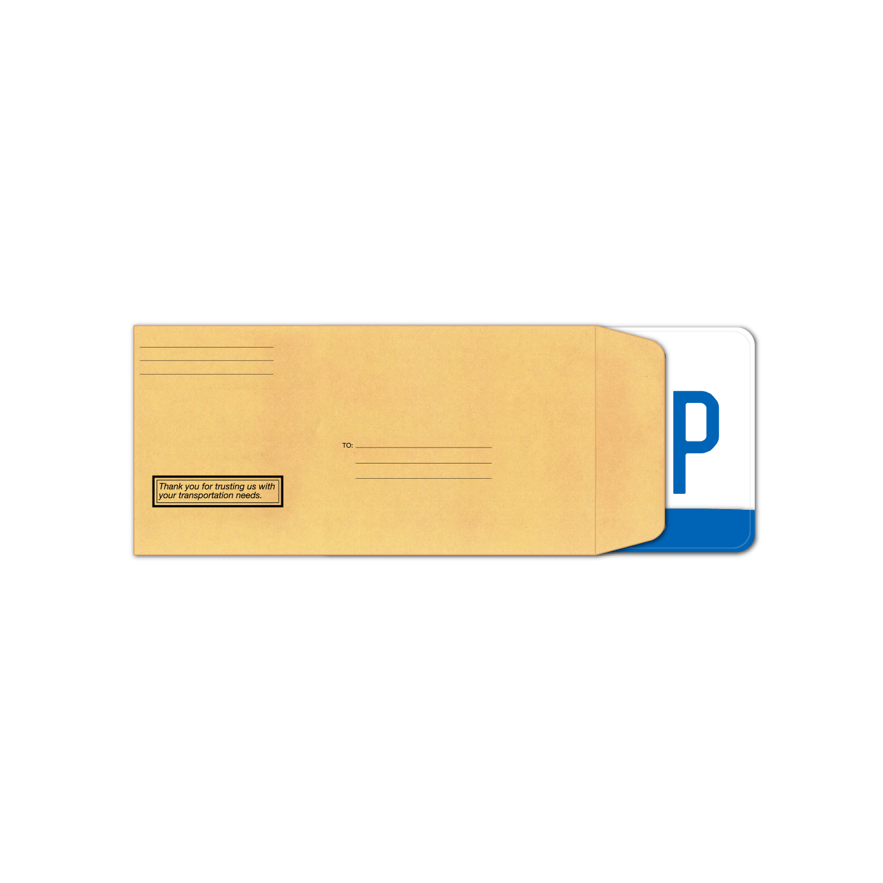 License Plate Envelope - Preprinted Self Seal