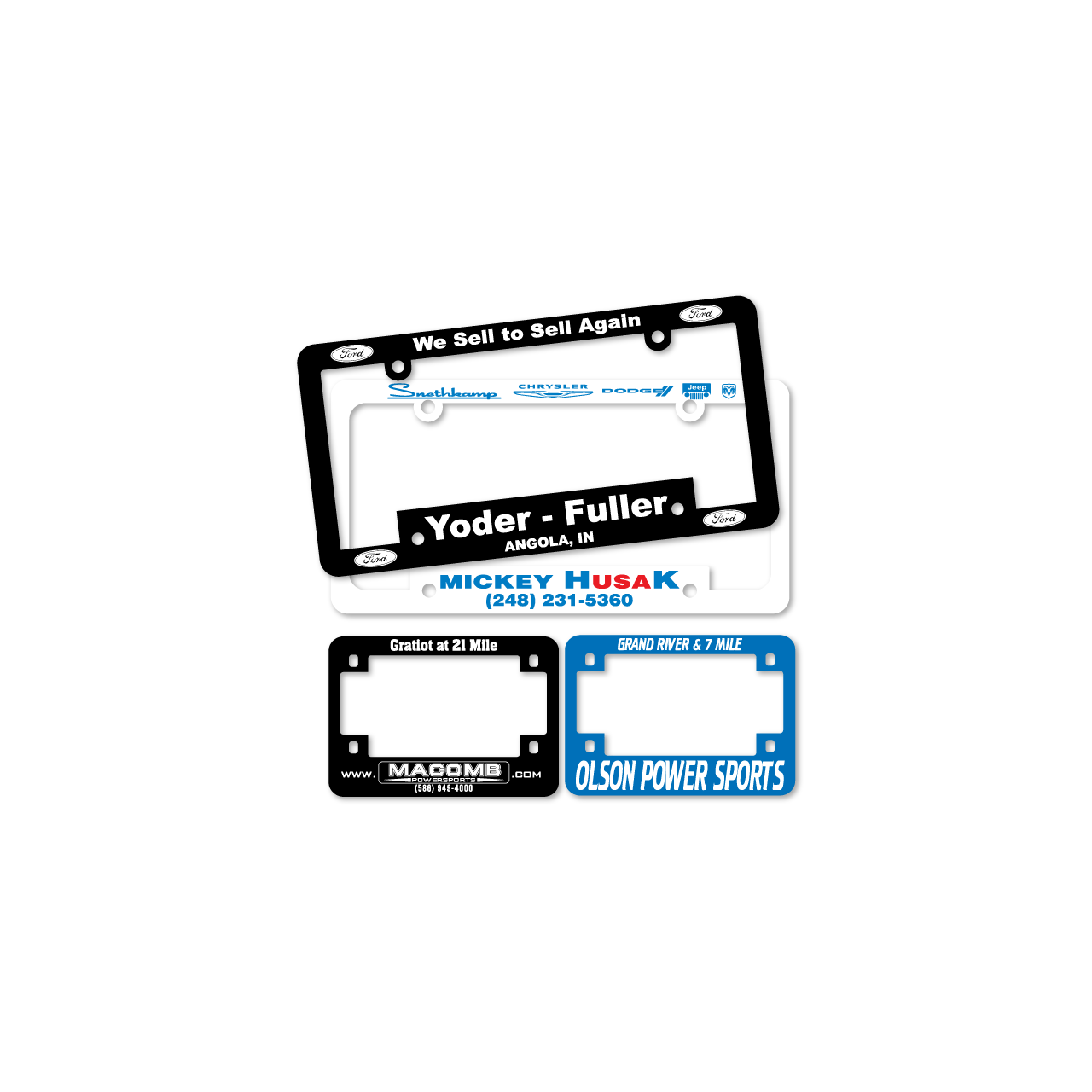 Silk Screen License Plate Frames