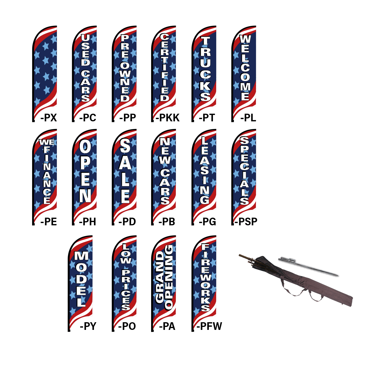 Patriotic Street Feather Flag Kit