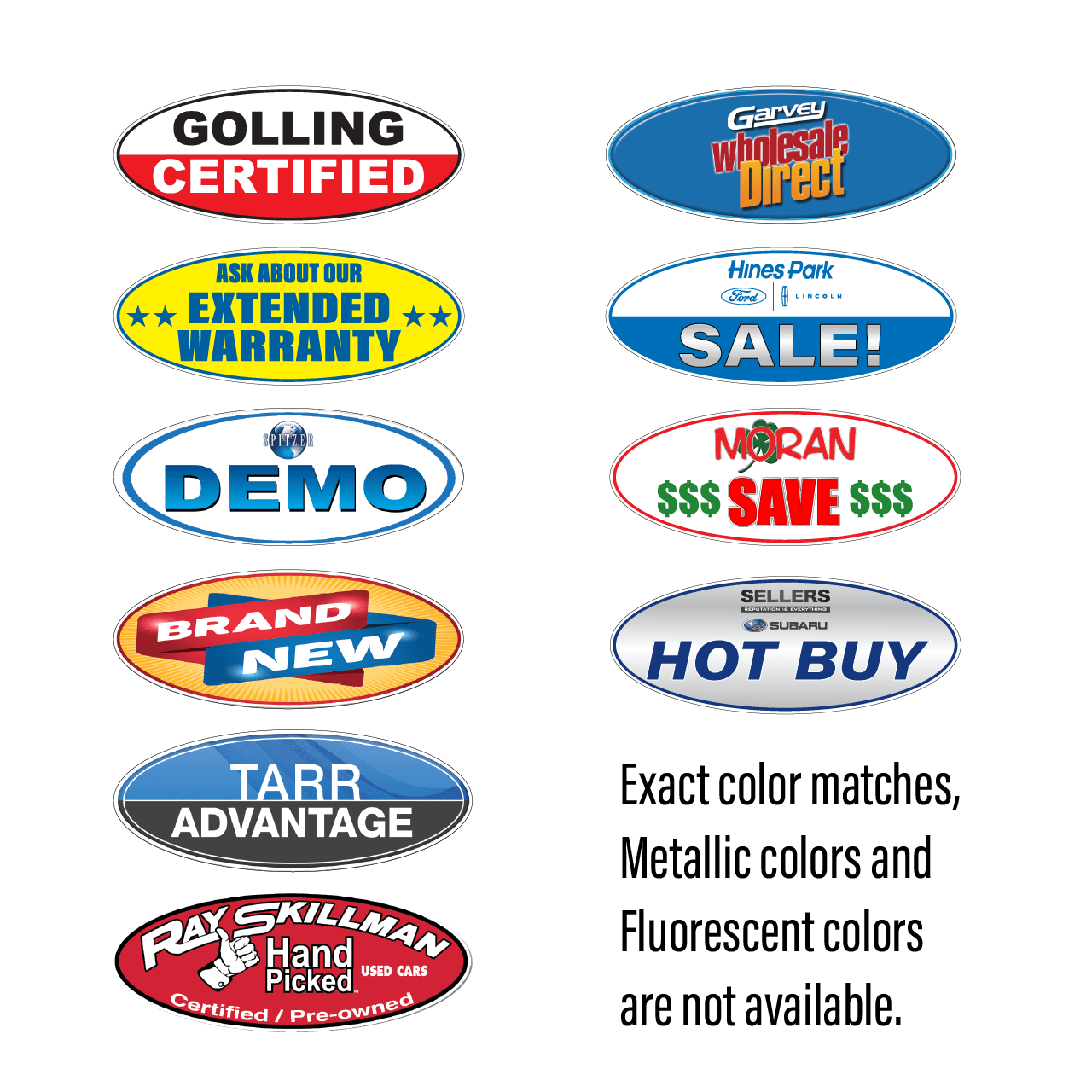 Oval Stickers - Full Year