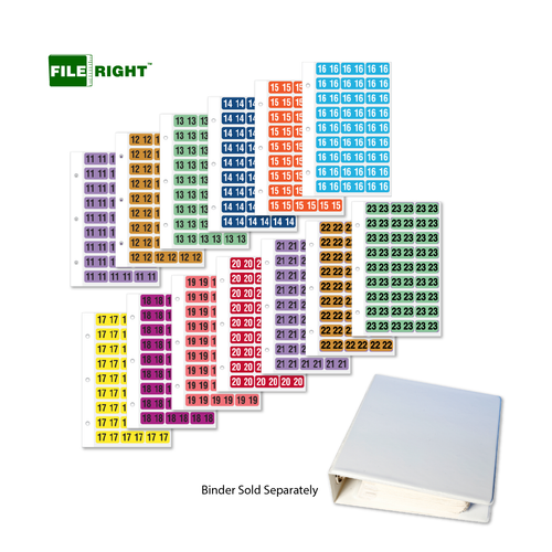 File Right Year Labels - Individual Ringbooks