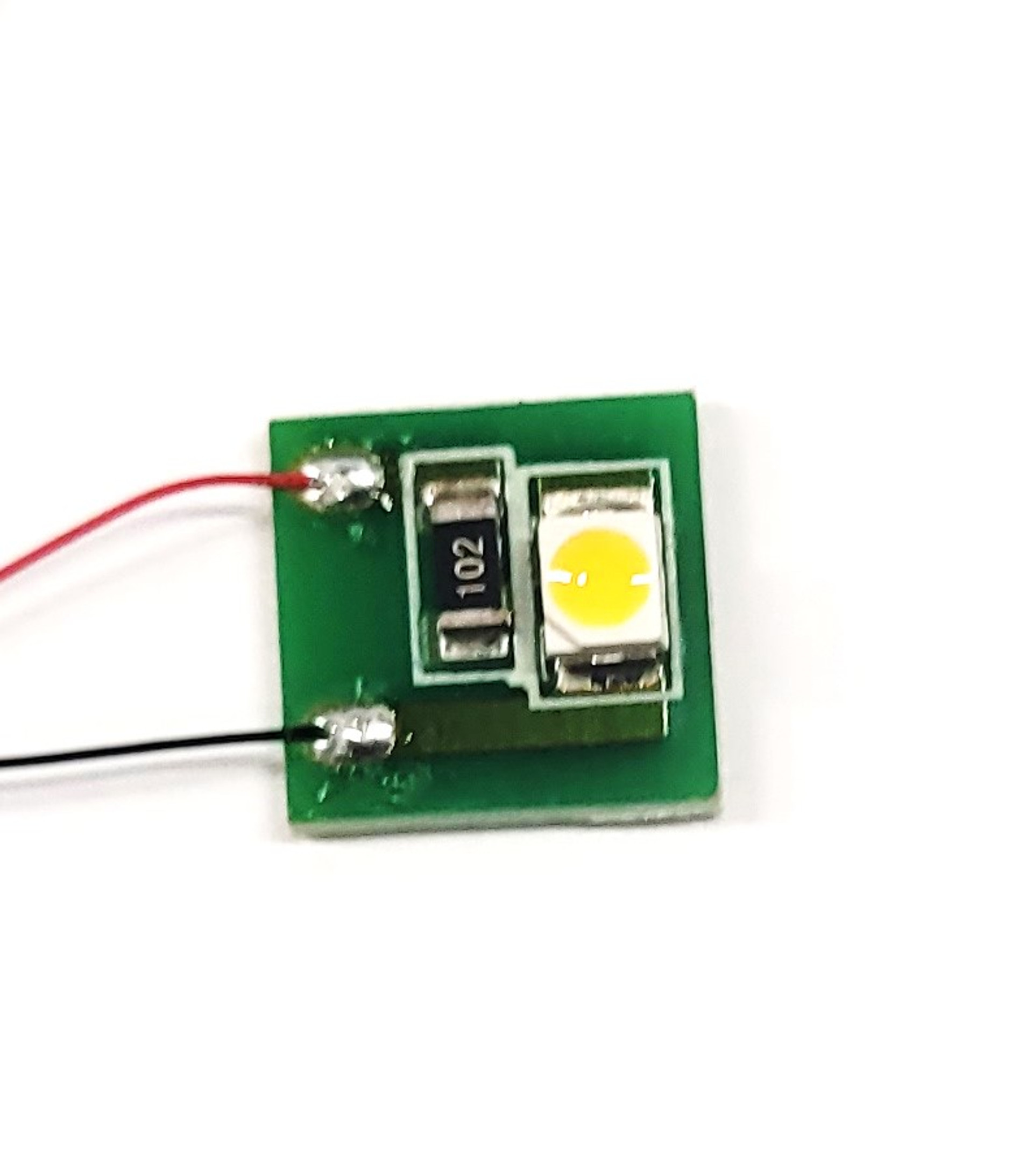 SBS4DCC 3528 SMD Warm White LED on Pre-Wired 10mm SQ PCB