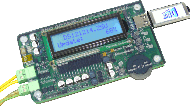 ZIMO MXULFA Decoder Update Module with LCD Display