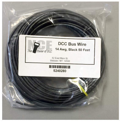 NCE DCC Layout Wiring - Main Bus Wire, 14 AWG - Black (50 ft)