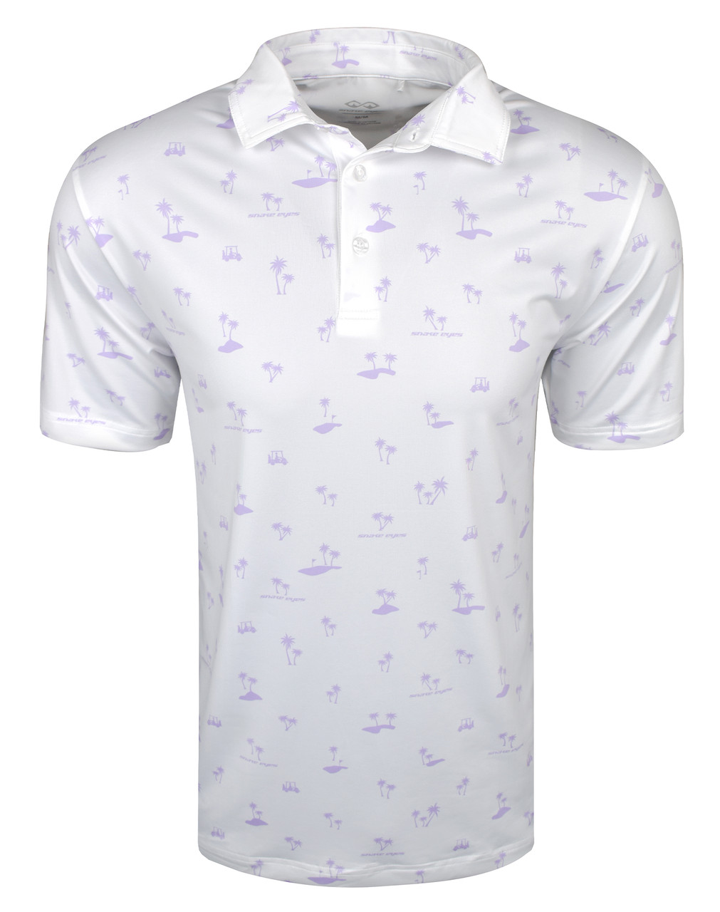 Palm Trees Print Polo Black
