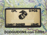 Identification Patch/Tag with Fastener For USMC Military Flak Jacket