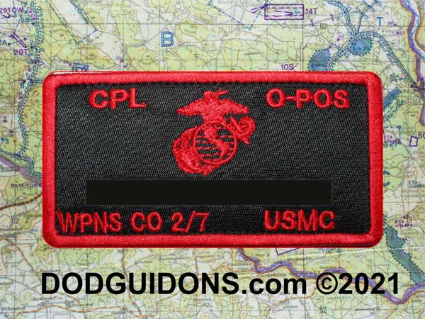 Identification Patch/Tag with Fastener For USMC Military Flak Jacket