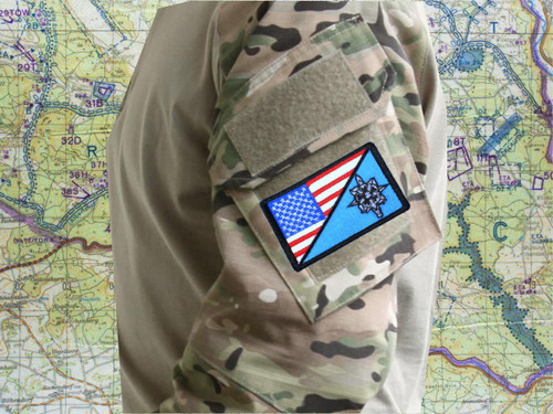 Military Intelligence with US Flag in Full Color