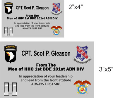 Plaque For Shadow Box