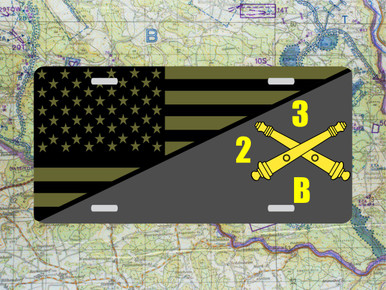 Artillery/US Flag License Plate Tactical Color