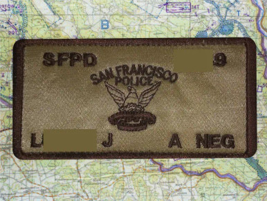 San Francisco Police Flak Plate Carrier Patch
