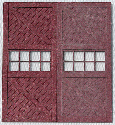 HO Scale - Narrow Gauge Roundhouse Doors w/ Windows