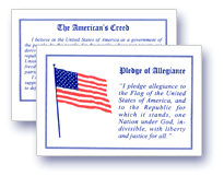 Pledge of Allegiance and The American's Creed Card (25 per pack) - DAR ...