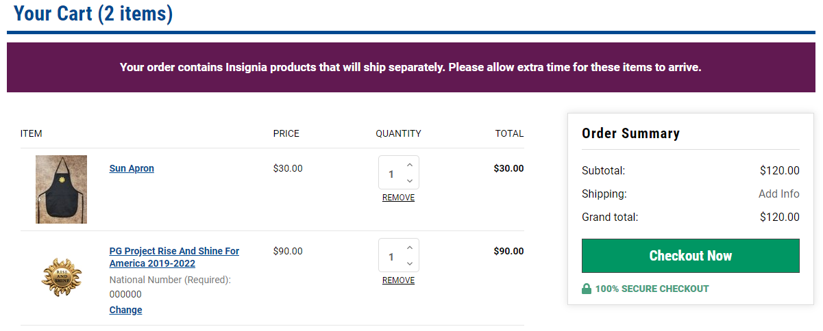 DAR Insignia Store FAQs