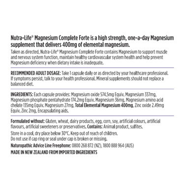 Nutra-Life Magnesium Complete Forte 200 Capsules | Blooms the Chemist