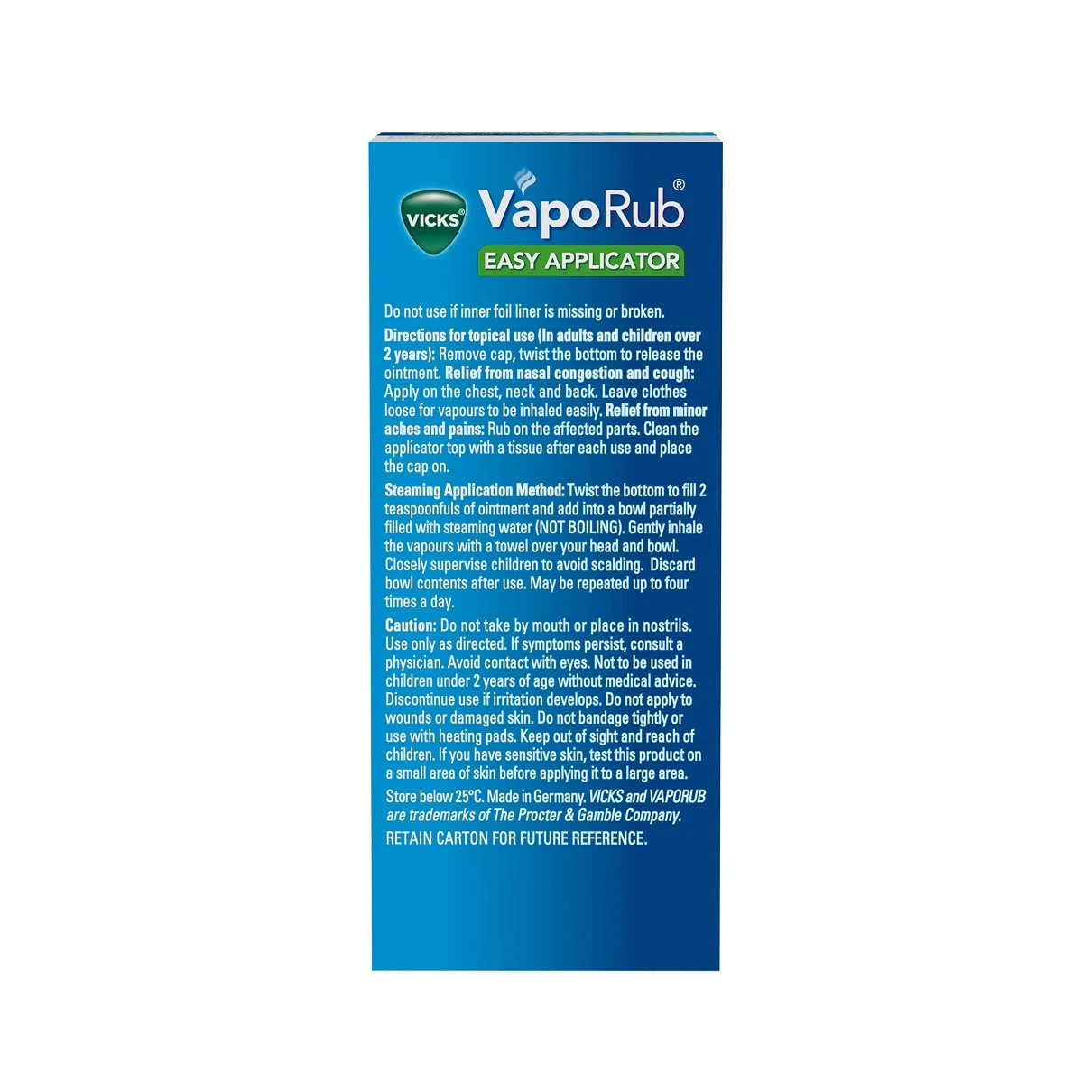 Vicks VapoRub Easy Applicator 35g | Blooms The Chemist