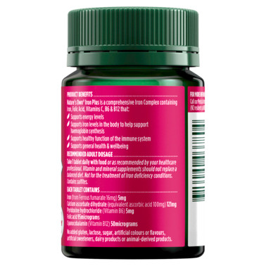 Natures Own Iron Plus Tablets 50Pk | Blooms The Chemist