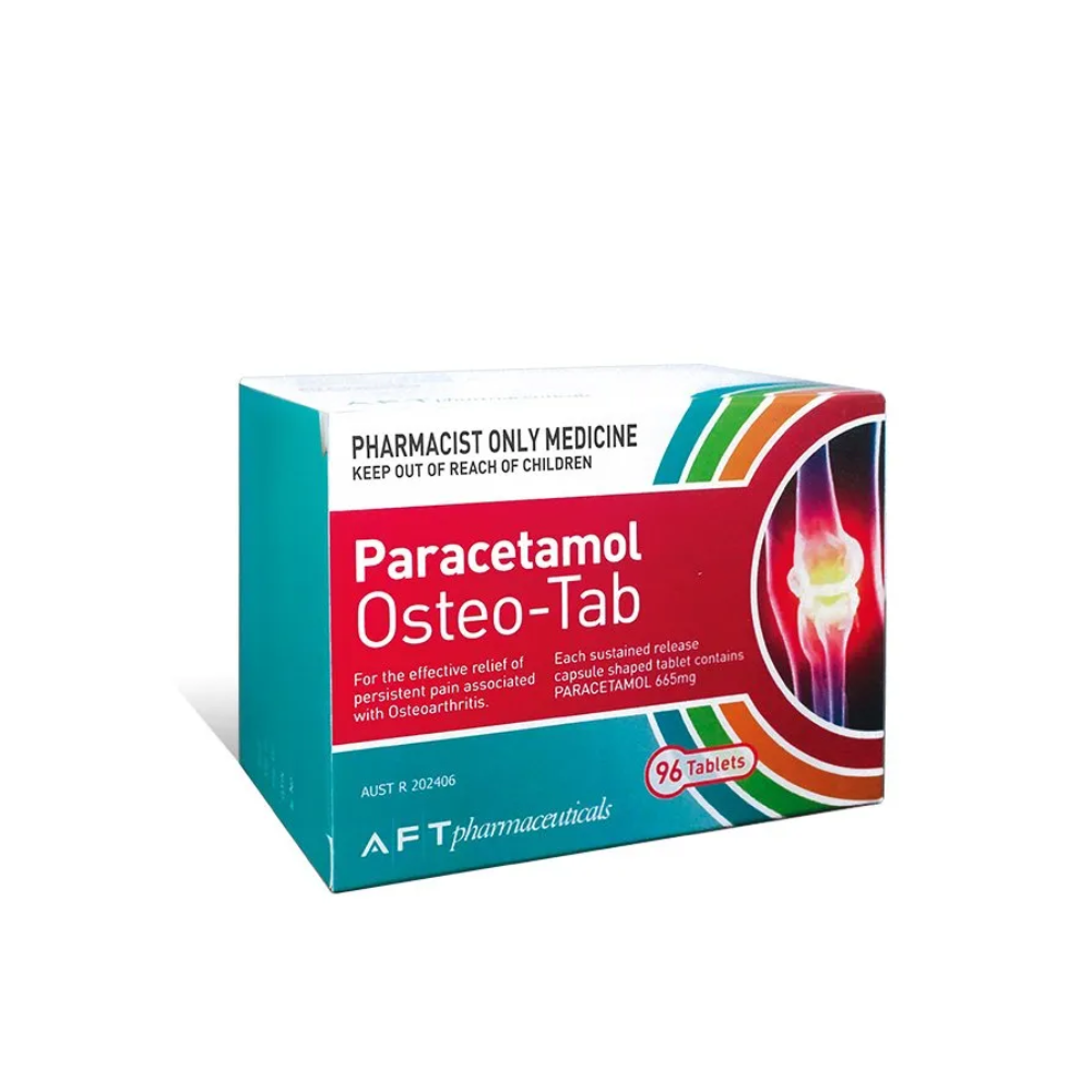 Paracetamol Osteo-Tab 665mg 96 Caplets (S3) | Blooms The Chemist