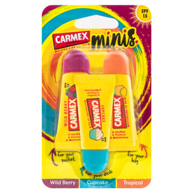Carmex Assorted Minis Fun Squeeze Tubes SPF15 3 Pack | Blooms The Chemist