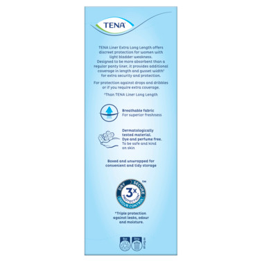 Tena Extra Long Length Liners 24 Pack | Blooms The Chemist